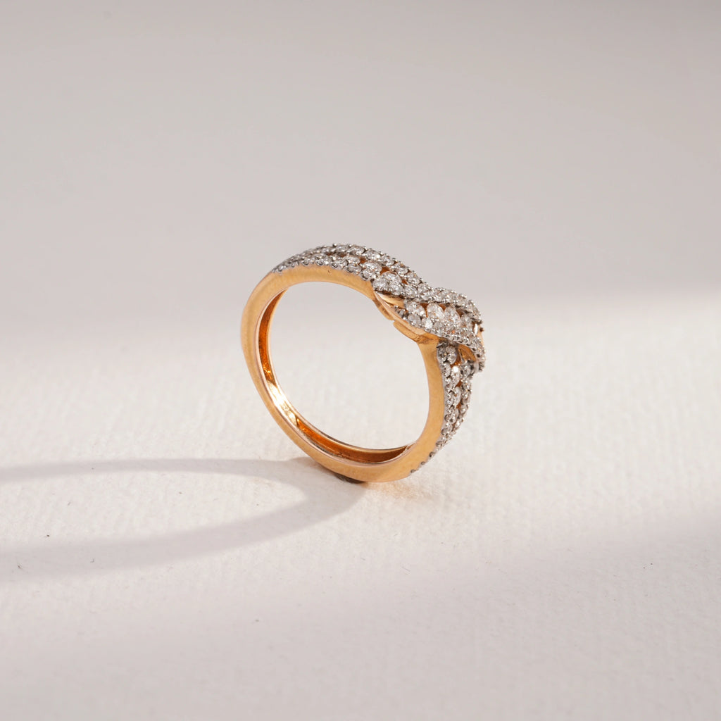Reia Lab Grown Diamond Jewellery 14 KT Yellow Gold Infinity Loop Ring